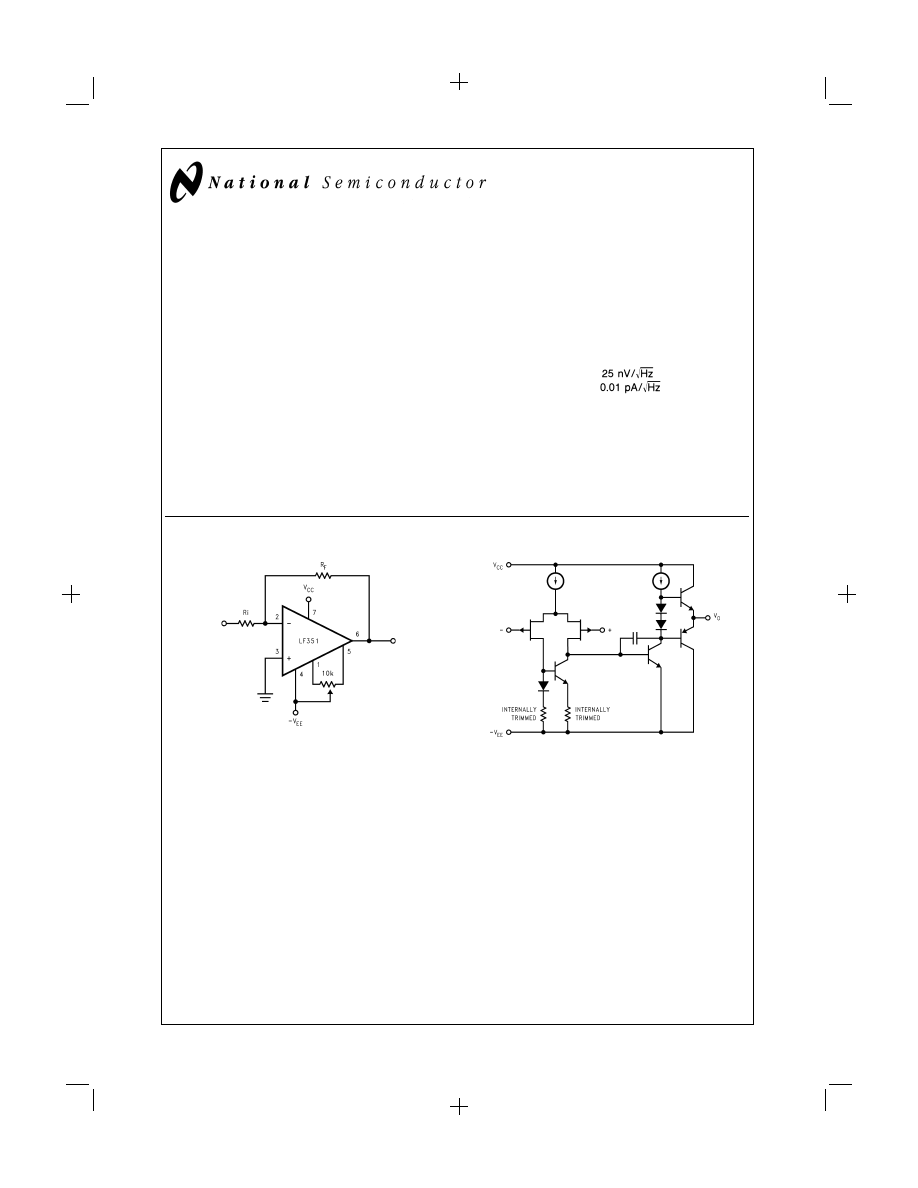 Caracteristicas tecnicas de LF351 - Datasheet